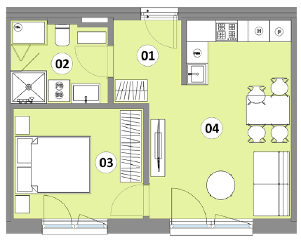Stanovanje 13 - 45,30 m2 | Rihter Hiše