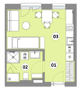 Stanovanje 19 - 30,41m2 | Rihter Hiše